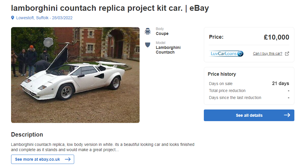 Lamborghini Countach Replica's for Sale 2022